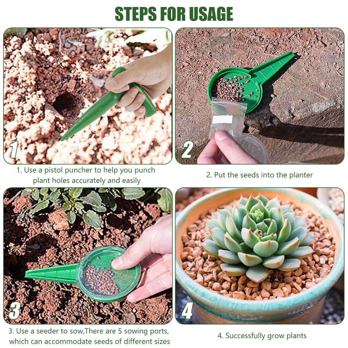 8pcs Planter Dispenser Set Hand Planter Tool Plant Flower Seed ...