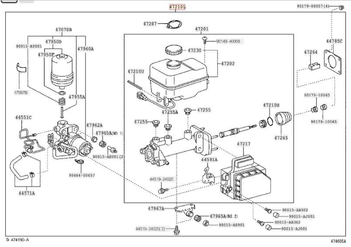 Toyota LEXUS Genuine OEM BRAKE BOOSTER ASSY, W/MASTER CYLINDER ☆ 47050 ...