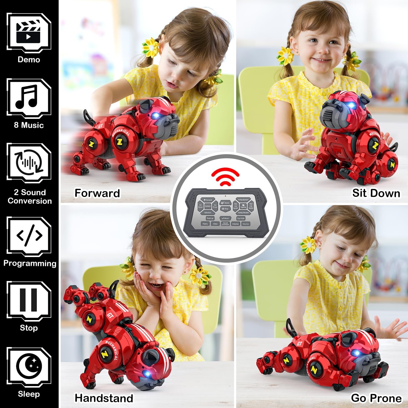 Lterfear Robot Dog for Kids, Remote Control Robot Rechargeable ...