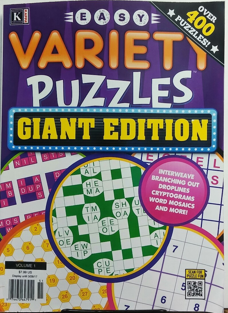 Kappa Easy Variety Puzzles Giant Edition Volume 1 400 Puzzles FREE ...