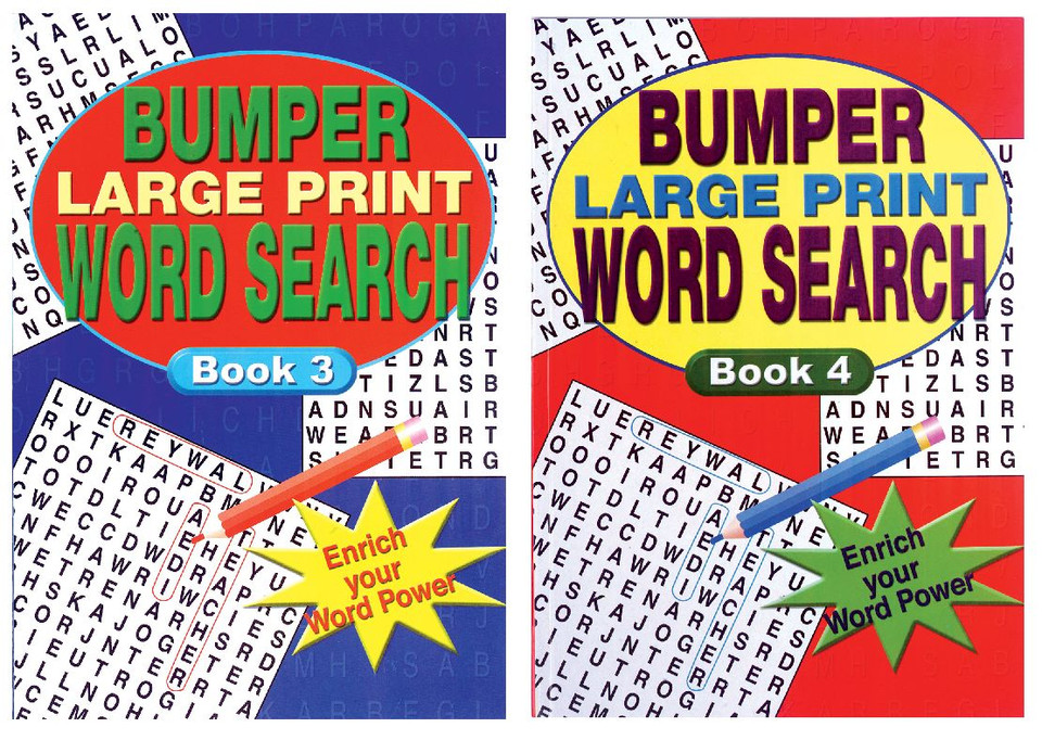 1 x BUMPER LARGE PRINT WORD SEARCH PUZZLE BOOK PAD A4 ADULT WORDSEARCH ...