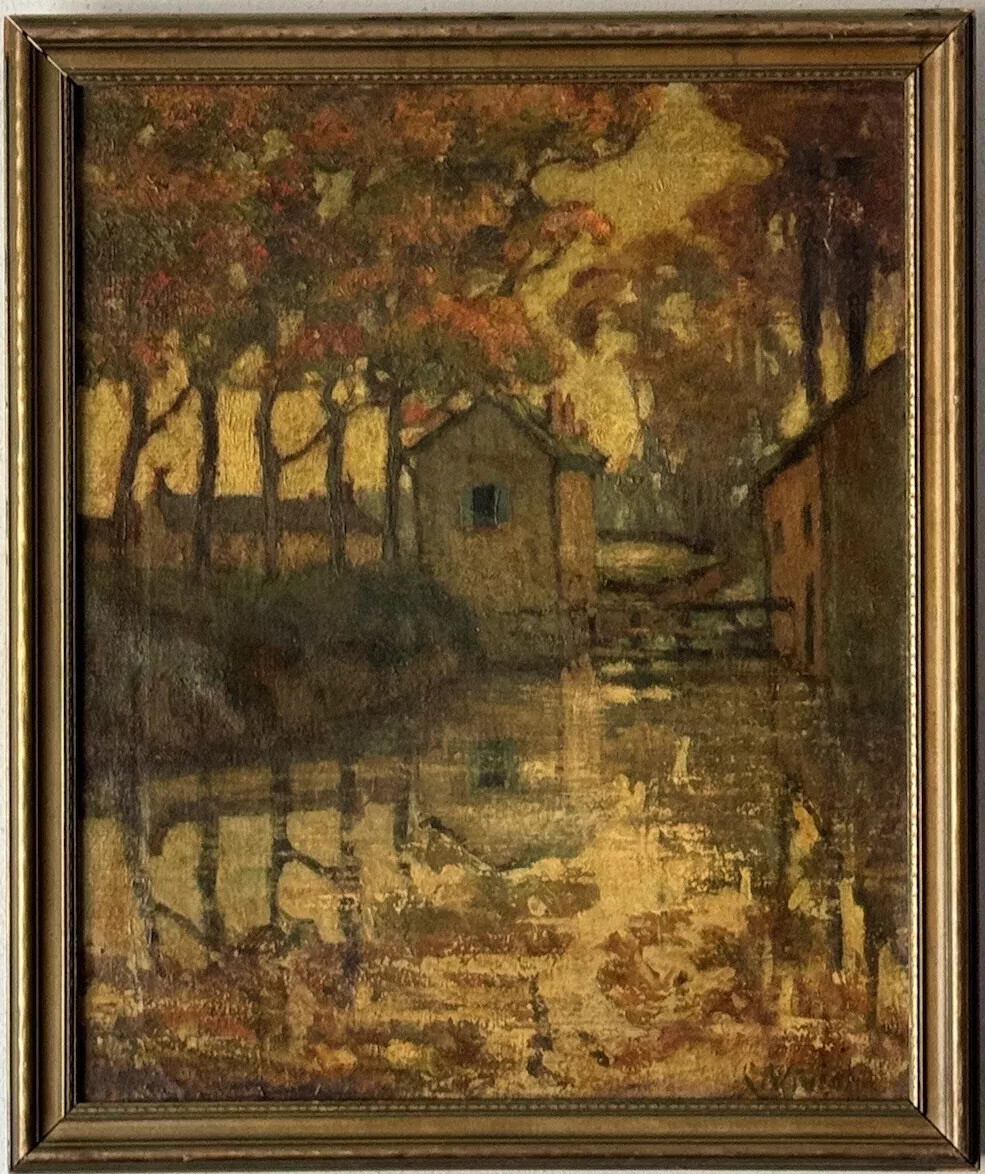 CALTHEA VIVIAN ANTIQUE PLEIN AIR LANDSCAPE OIL PAINTING OLD CALIFORNIA ...