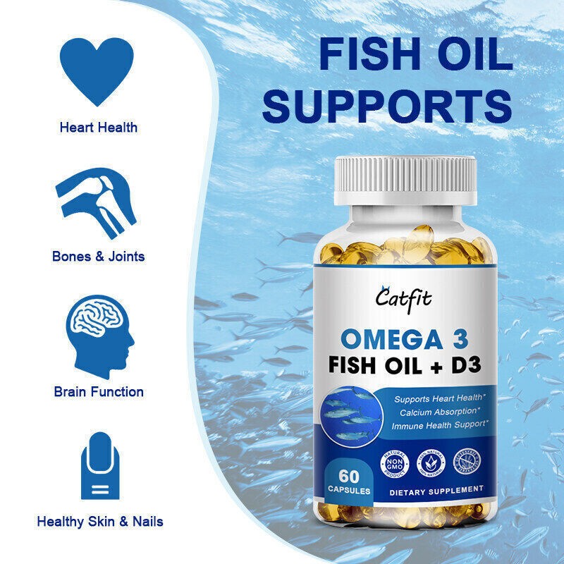 3x Strength EPA & DHA Omega 3 Fish Oil 1200mg, Highest Potency, 120 ...