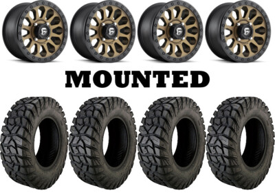 Kit 4 Moose Rigid Tires 30x10-15 on Fuel Vector Bronze D600 Wheels HP1K ...