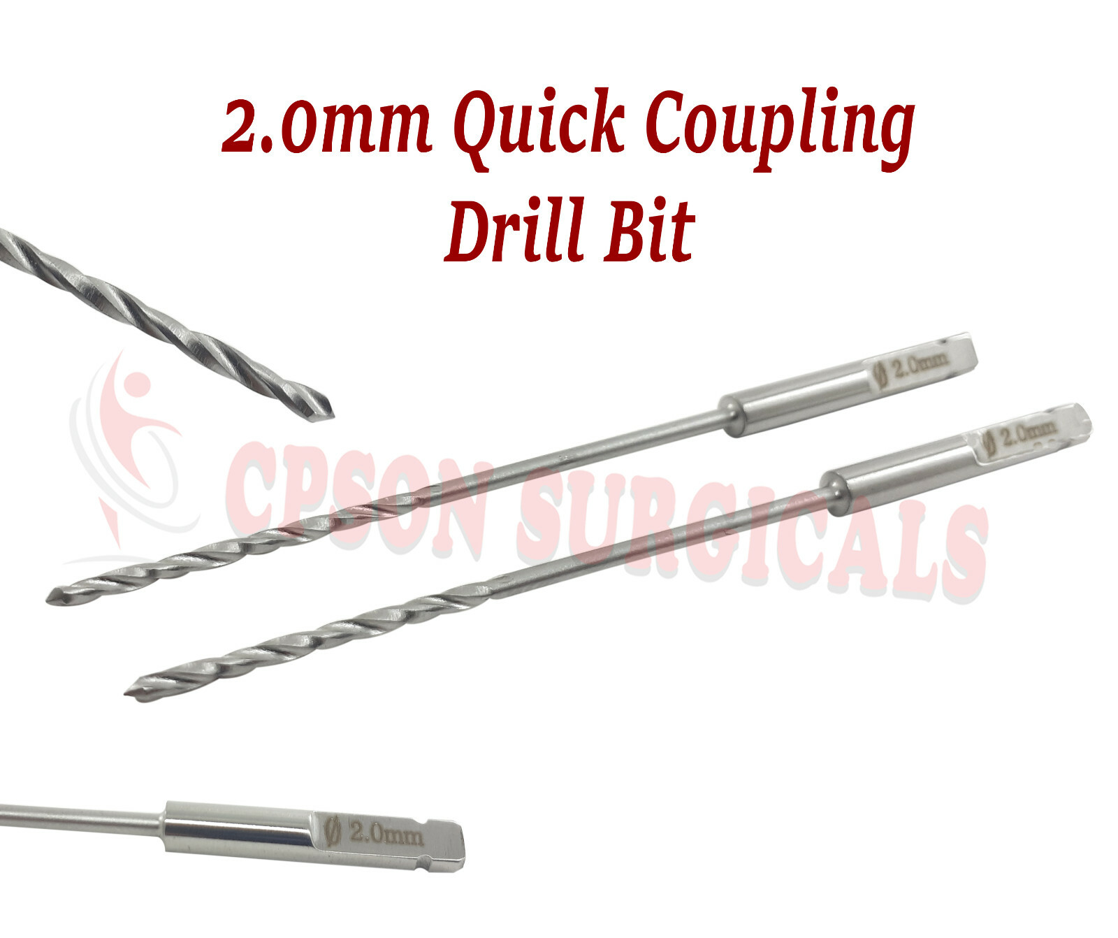 Orthopedic Quick Coupling Drill Bit 2.0mm x 100mm Human/Veterinary Lot ...