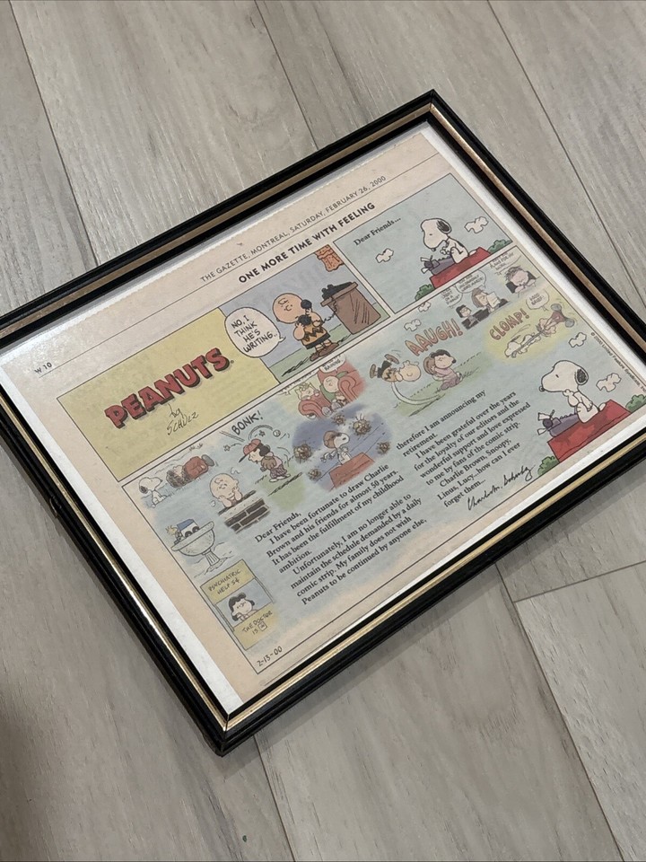 Charles Schulz Last Peanuts Comic Strip Feb. 2000, Snoopy Charlie Brown ...