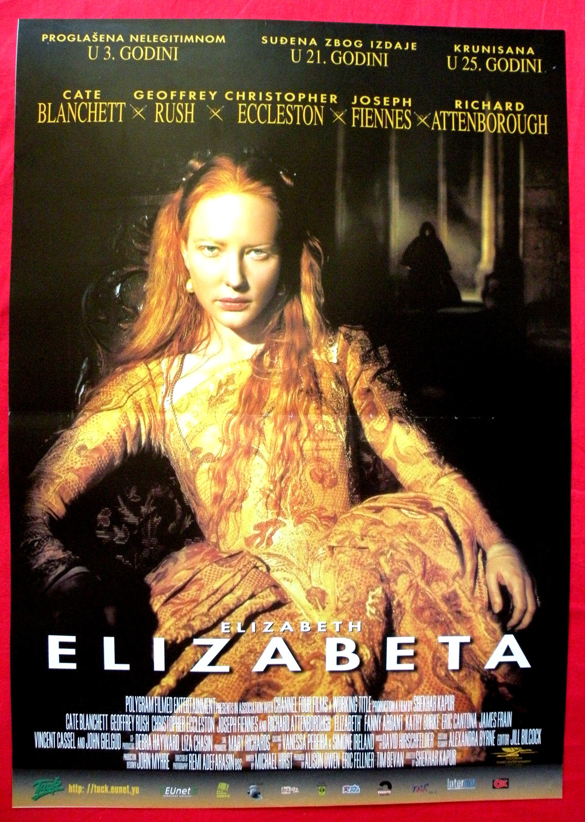 ELIZABETH 1998 CATE BLANCHETT JOSEPH FIENNES GEOFREY RUCH UNIQ EXYU ...