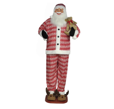 6 Foot Santa In Pajamas Indoor/Outdoor Christmas Decoration Pop-up ...