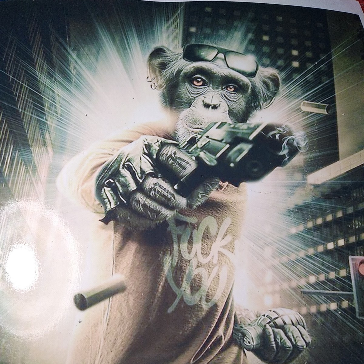 Groovy Gangster Tattoos Gangster Monkey Print 8.5x11" Groovy Art,