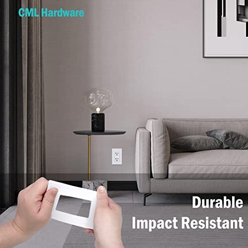 Decorator Screwless Wall Plate 1 Gang Switch Outlet Cover 8 Pack Hidden ...