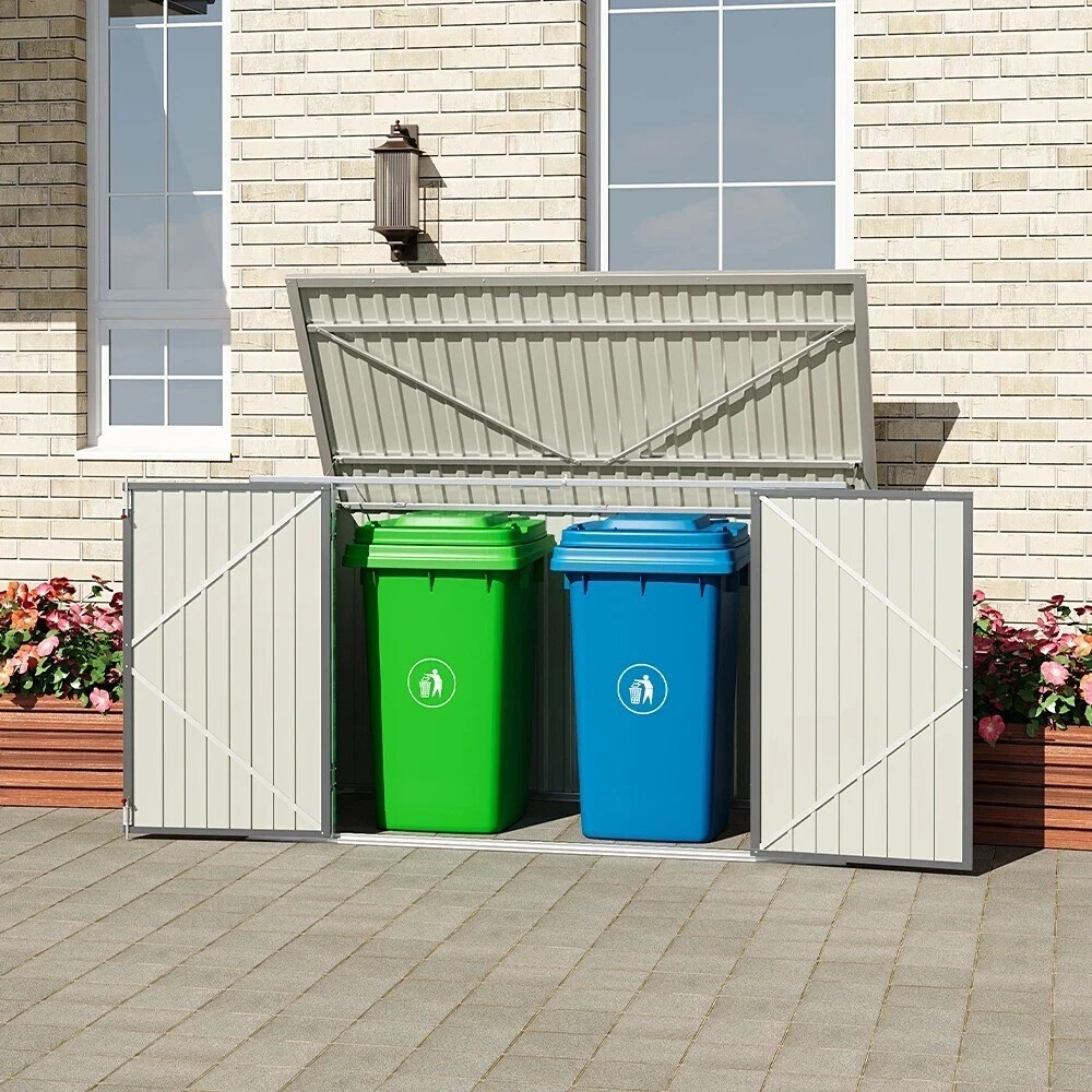 Large Garden Lockable Storage Bike Tool Sheds Box Outdoor Garbage Bin ...
