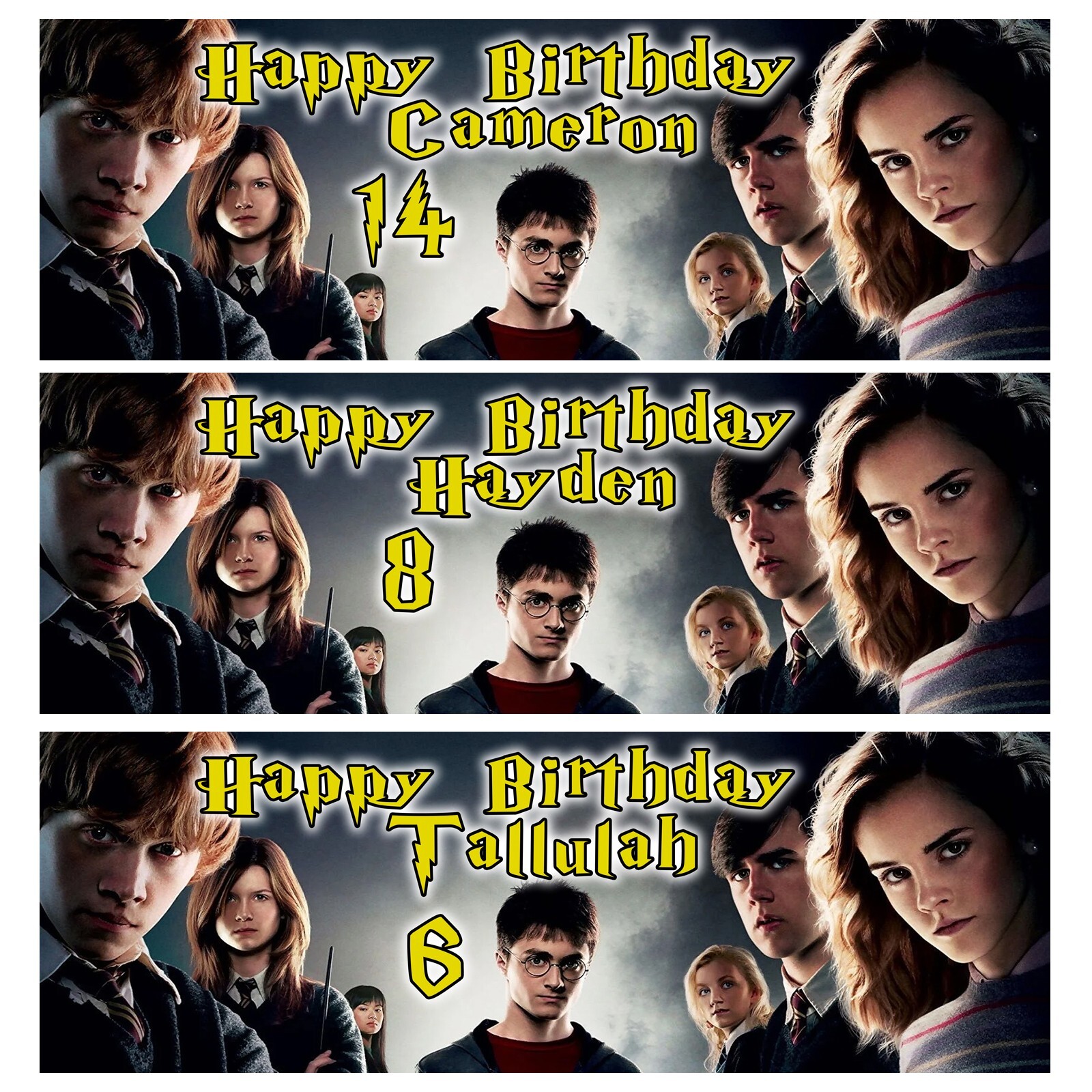 HARRY POTTER Personalised Birthday Banners - Harry Potter Birthday ...