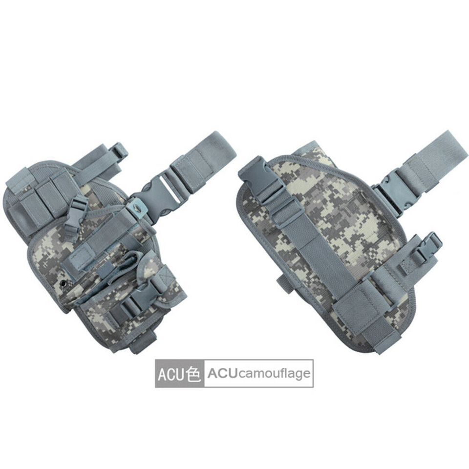 Tactical Molle Drop Leg Adjustable Pistol Holster Thigh Gun Hunting ...