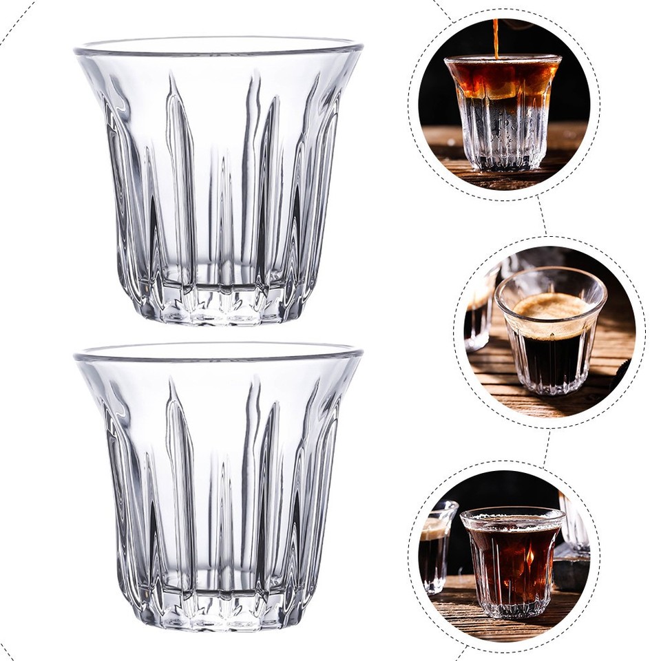 2Pcs Coffee Drinking Cups Transparent Milk Cups Glass Cups Wine Beer ...