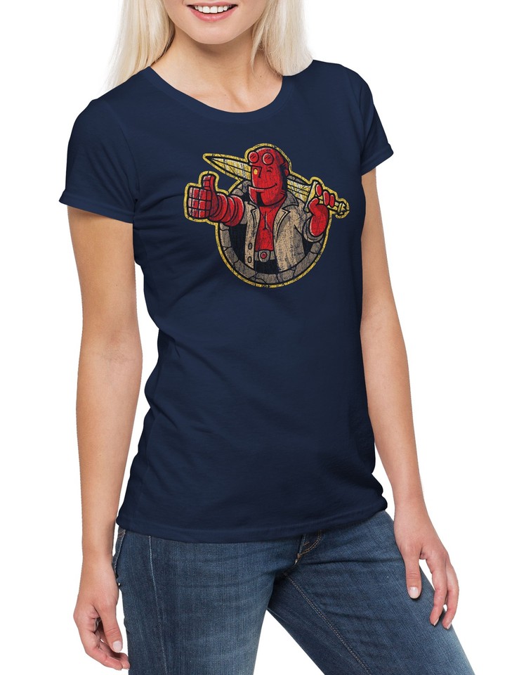 Hell B Damen T-Shirt Agent Logo Movie Hellboy Mike Mignola Boy Anung Un ...