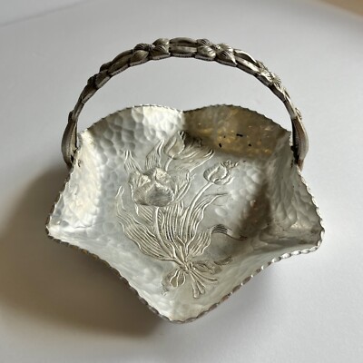 429 Aluminum - Tulip Basket With Handle - Vintage Hand Wrought - Rodney ...