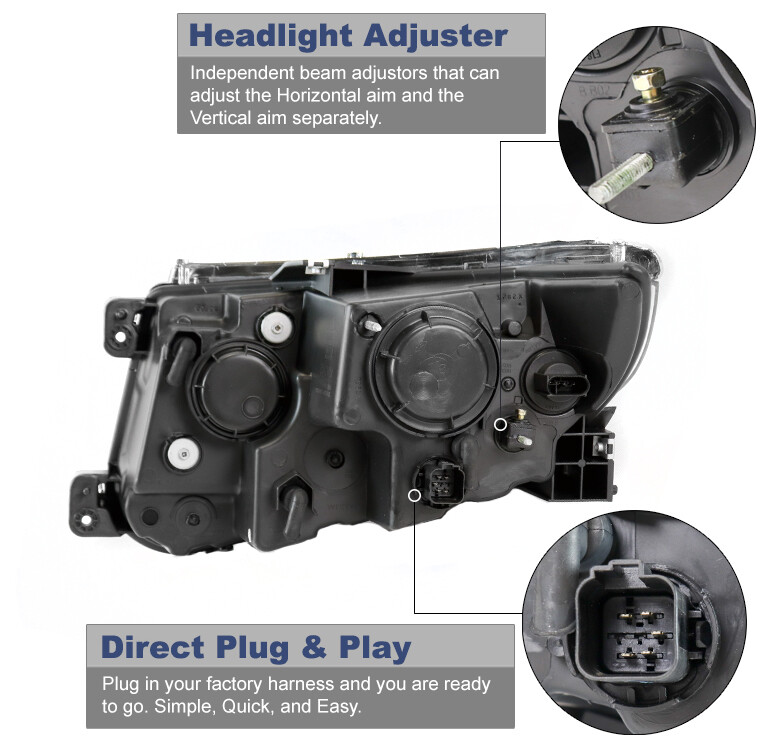 For 2011 2012 2013 2014 Ford Edge LED Tube Projector Headlights ...