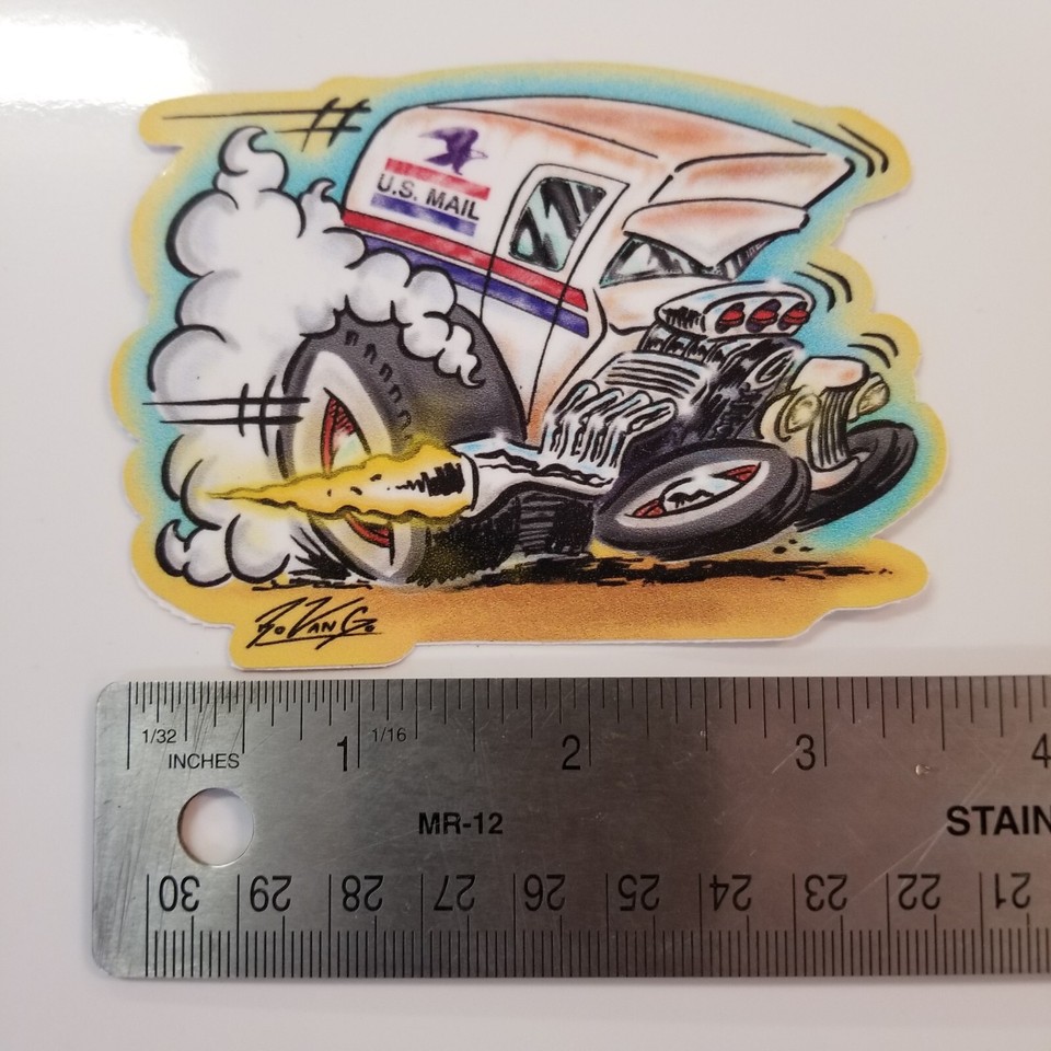 Rat Rod Mail Truck sticker decal hot rod rat rod vintage look drag race ...