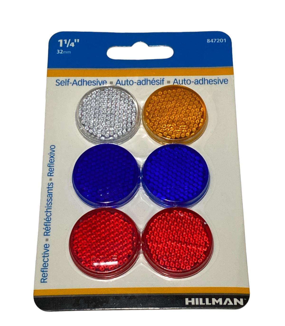 HILLMAN 847201 Self Adhesive Mini reflectors. 1.25" / 32mm - 6Pcs | eBay