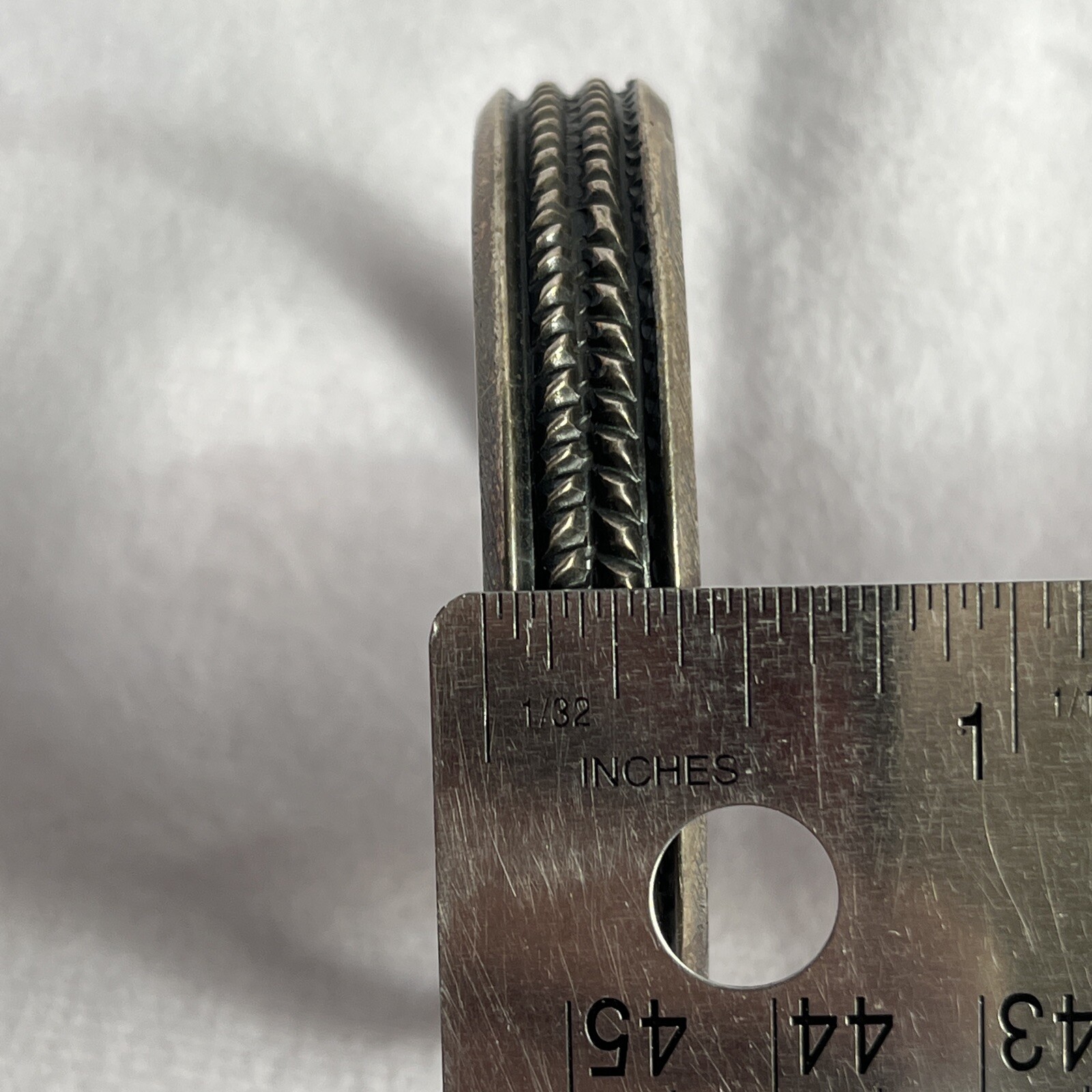 Antiqued / Oxidized Textured Wheat Pattern Silver Tone Pewter Cuff ...