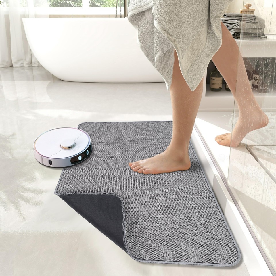 Bath Mat,Ultra Thin Bath Rugs,Rubber Bath Mats for Bathroom,Quick Dry ...