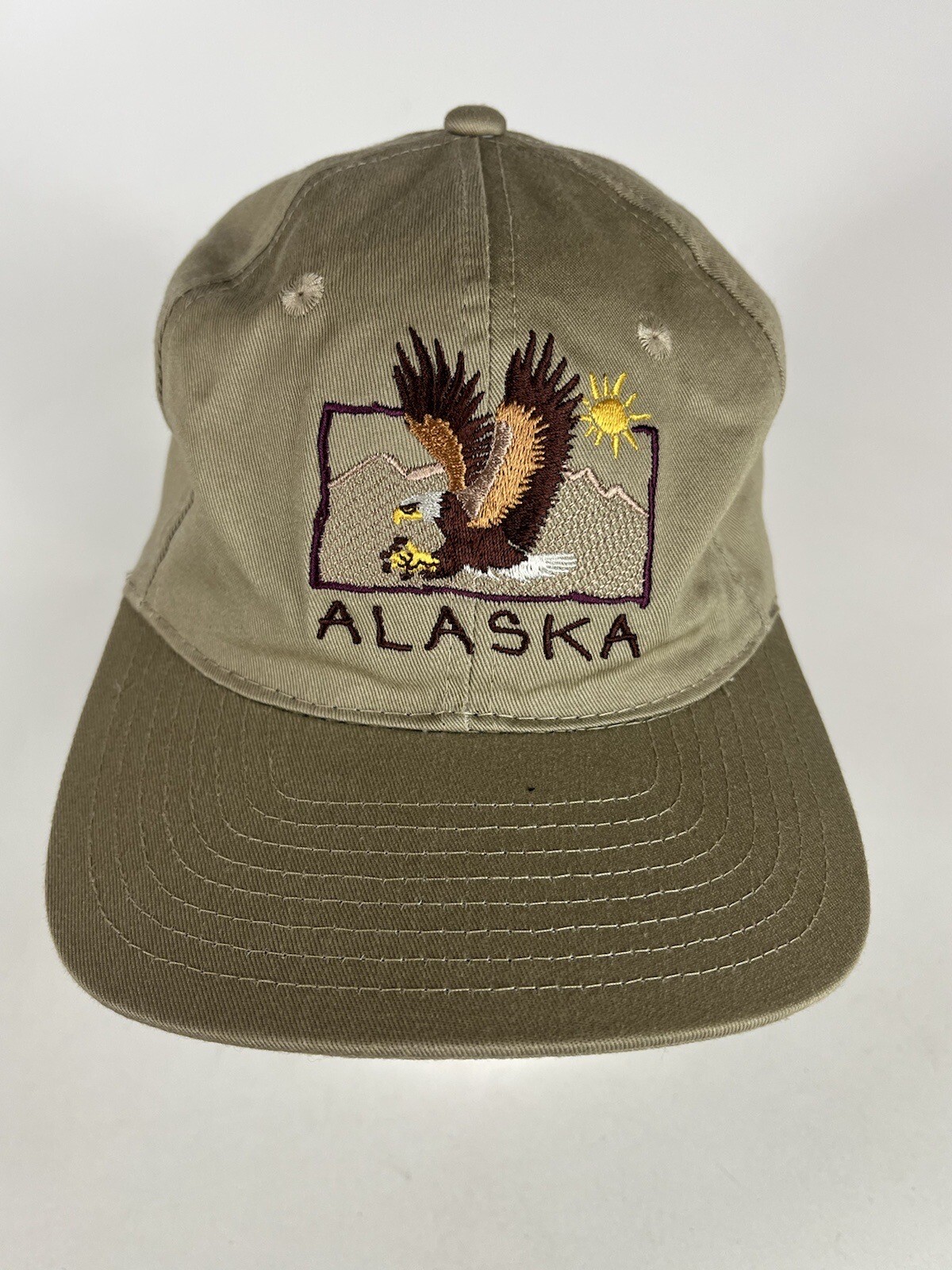 Alaska State Strapback Hat Bald Eagle Baseball Cap Em… - Gem