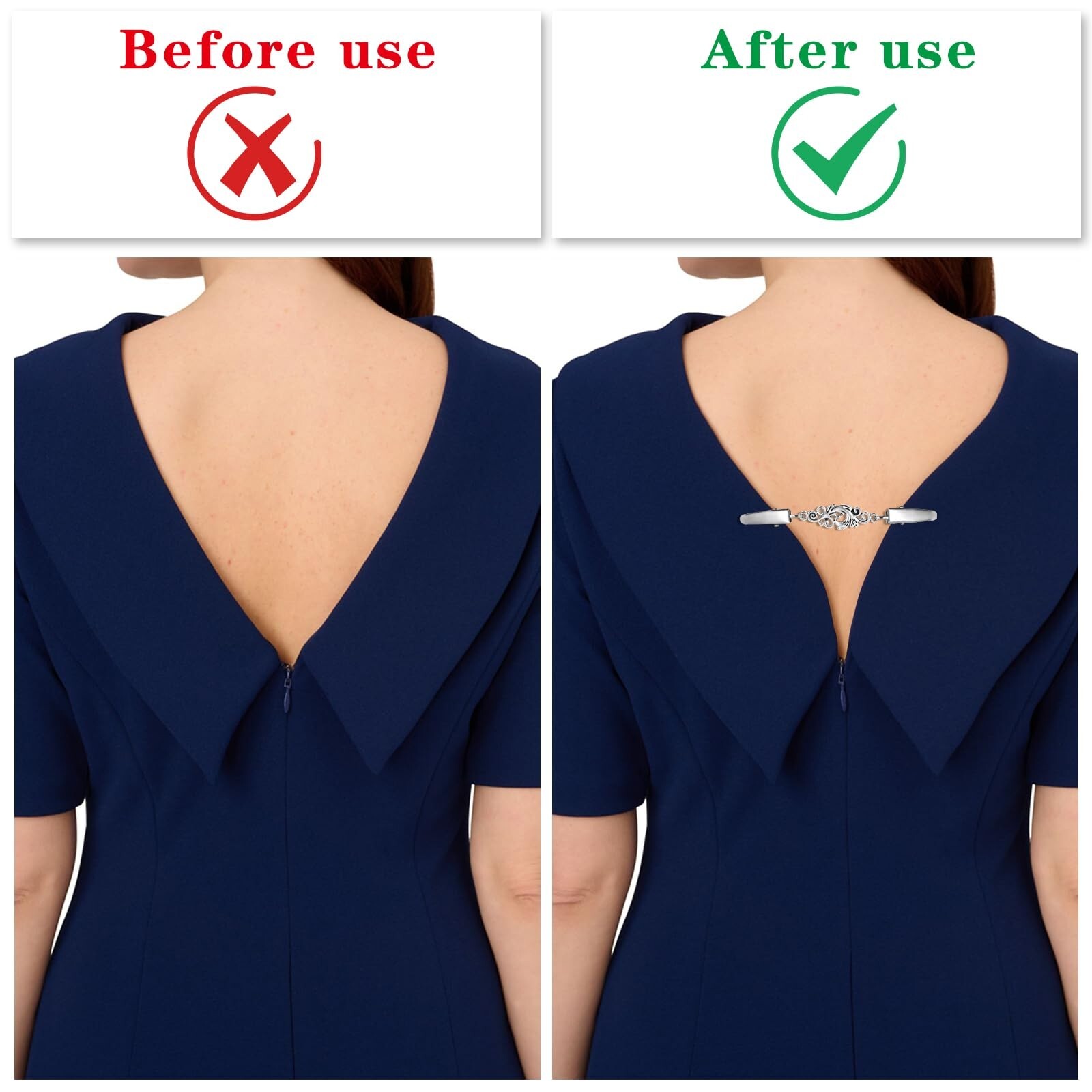 3Pcs Dress Clips Back Cinch, Vintage Waist Cincher Clip Sweater Clips ...