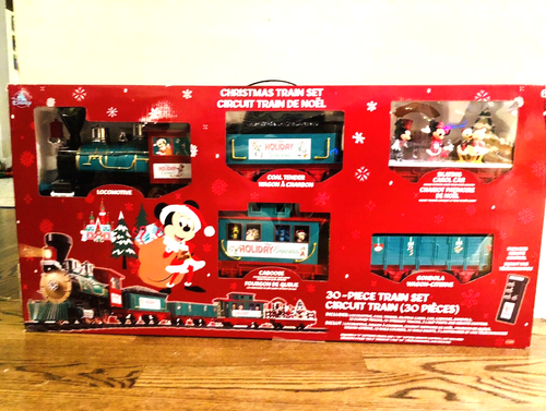 Disney Christmas Train Set Mickey Holiday Express 30 Pieces w Remote ...