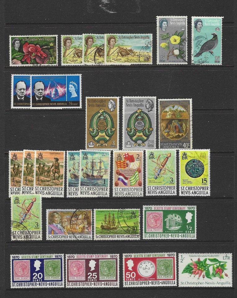 ST KITTS NEVIS ST CHRISTOPHER ANGUILLA 1903 - 1979 SELECTION MINT ...