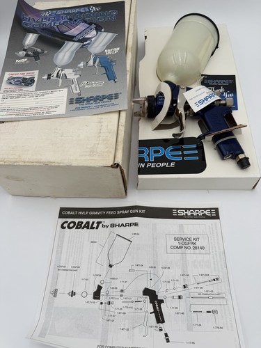 SHARP HVLP Gravity Feed Spray Gun Cobalt 1.5mm Tip For Sealers / Primer ...