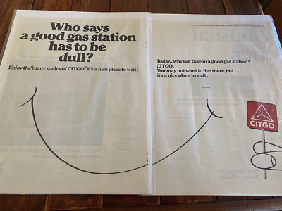 Vintage 1968 Citco Gas Station Giant Smile ad With Paper Doll Cut-Outs ...