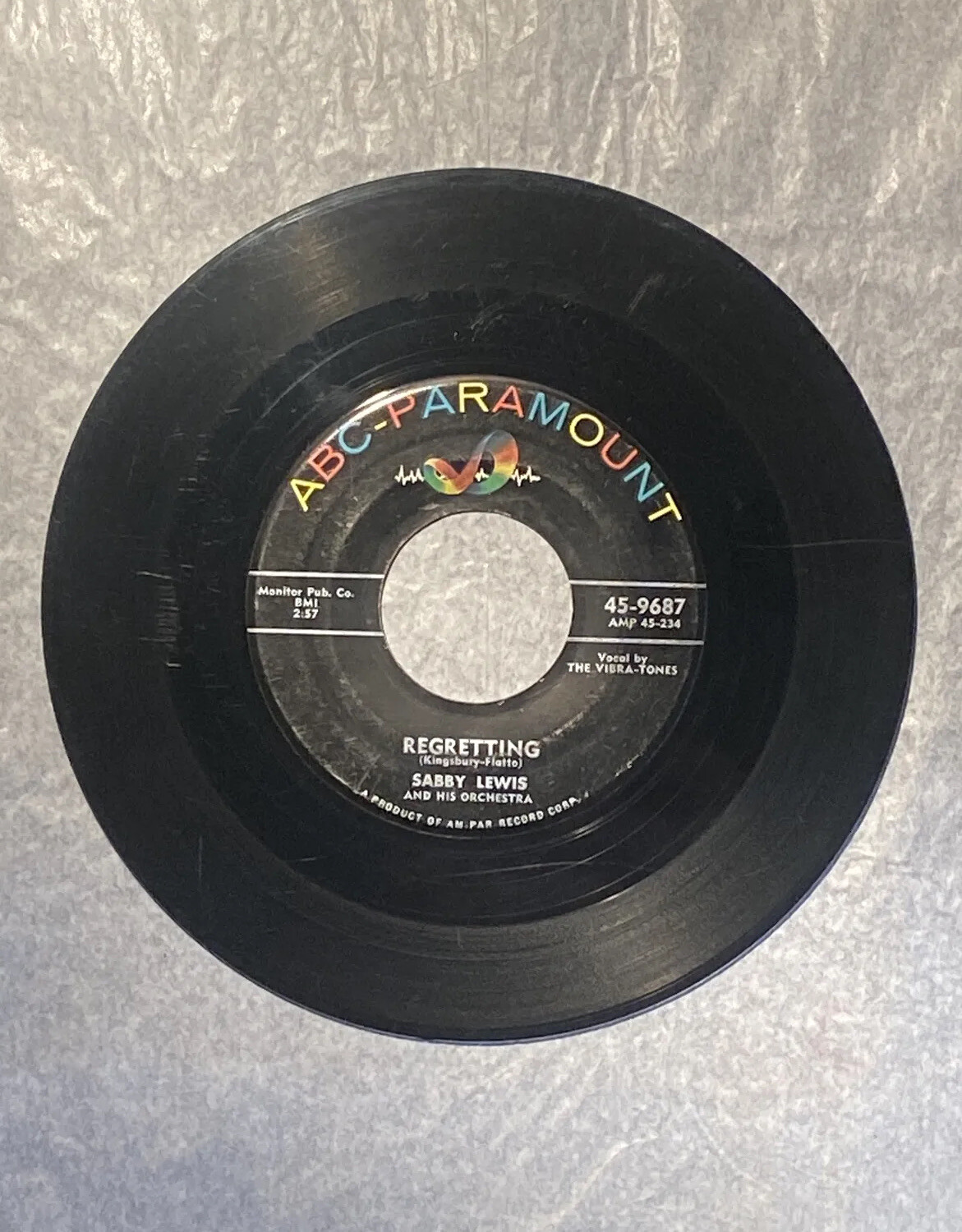 SABBY LEWIS “Regretting/Forgive Me My Love” on ABC Paramount 7” 45 RPM ...