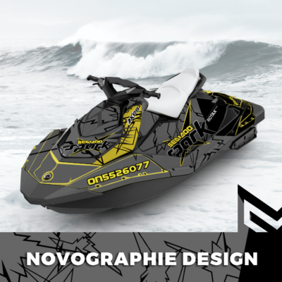 SEADOO SPARK GRAPHIC Full Wrap KIT 2up + 3up stripe Registration number ...
