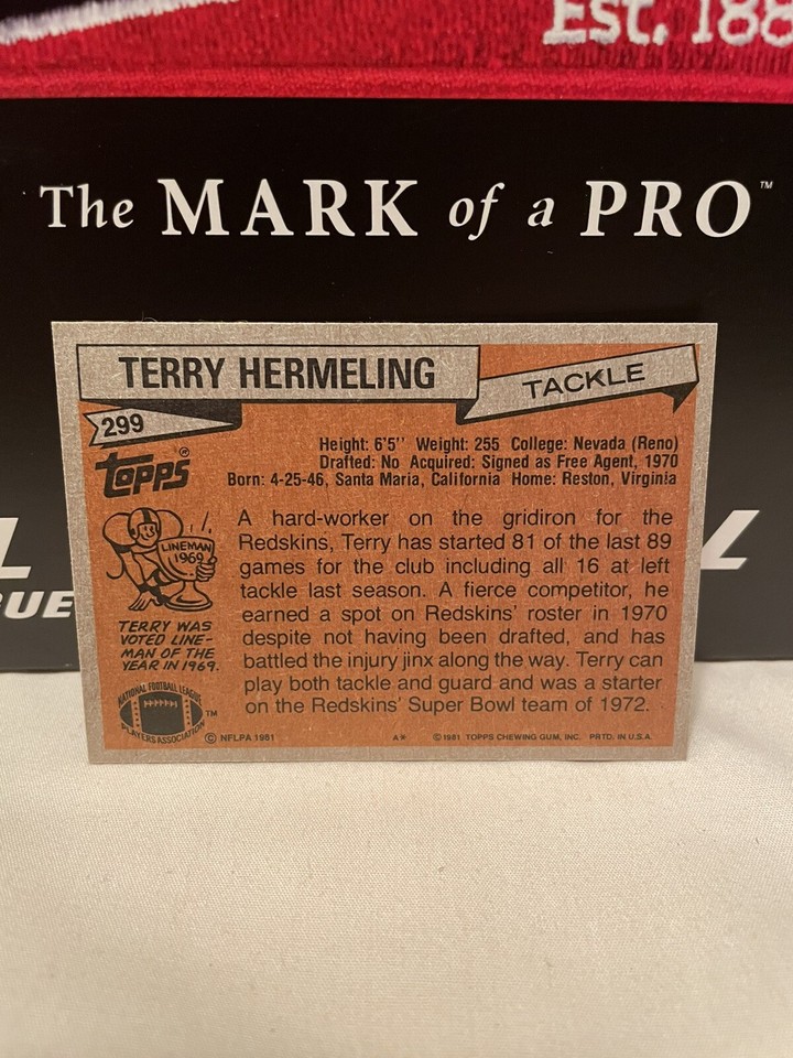 1981 Topps Football Card Terry Hermeling #299 NM Combined Shipping | eBay