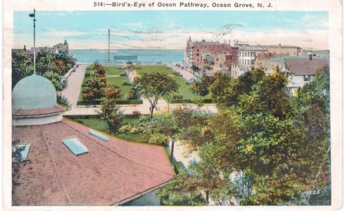 Ocean Grove Bird's Eye Ocean Pathway 1930 NJ | eBay