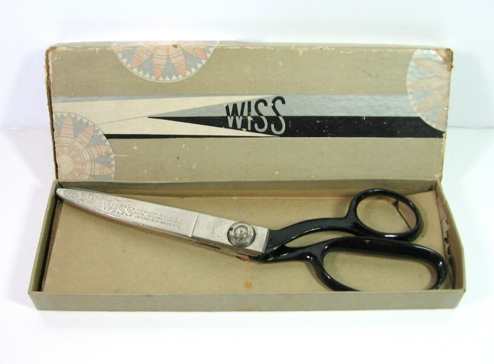 Vintage WISS PINKING SHEARS Scissors Model C Black Handle BOX ...