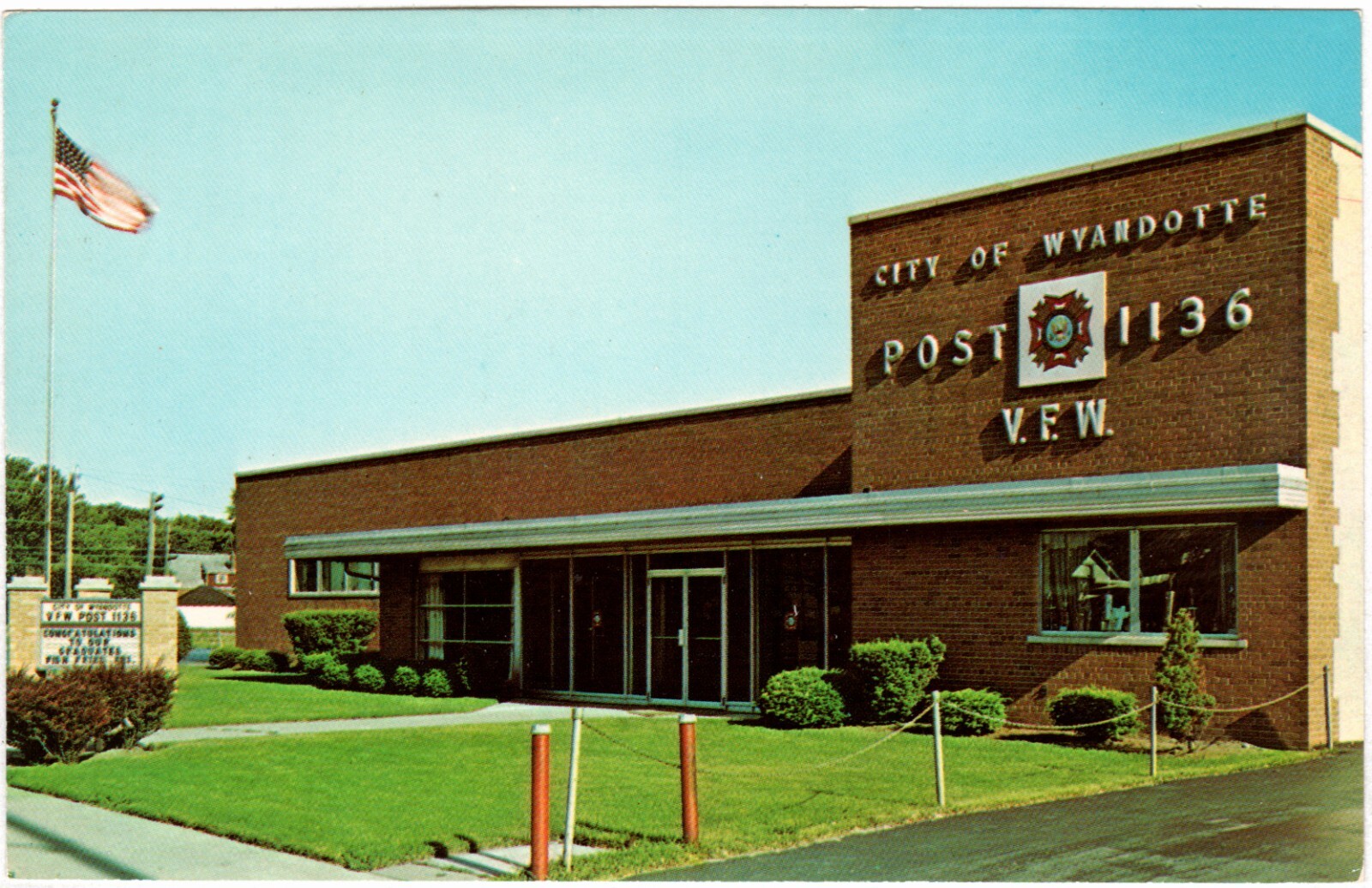 Postcard - Wyandotte, Michigan - V.F.W. Post 1136 - circa 1960s ...