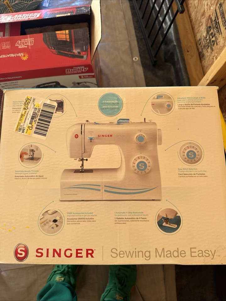 Singer Simple 2263 Portable Electric Sewing Machine w/ Accessories ...