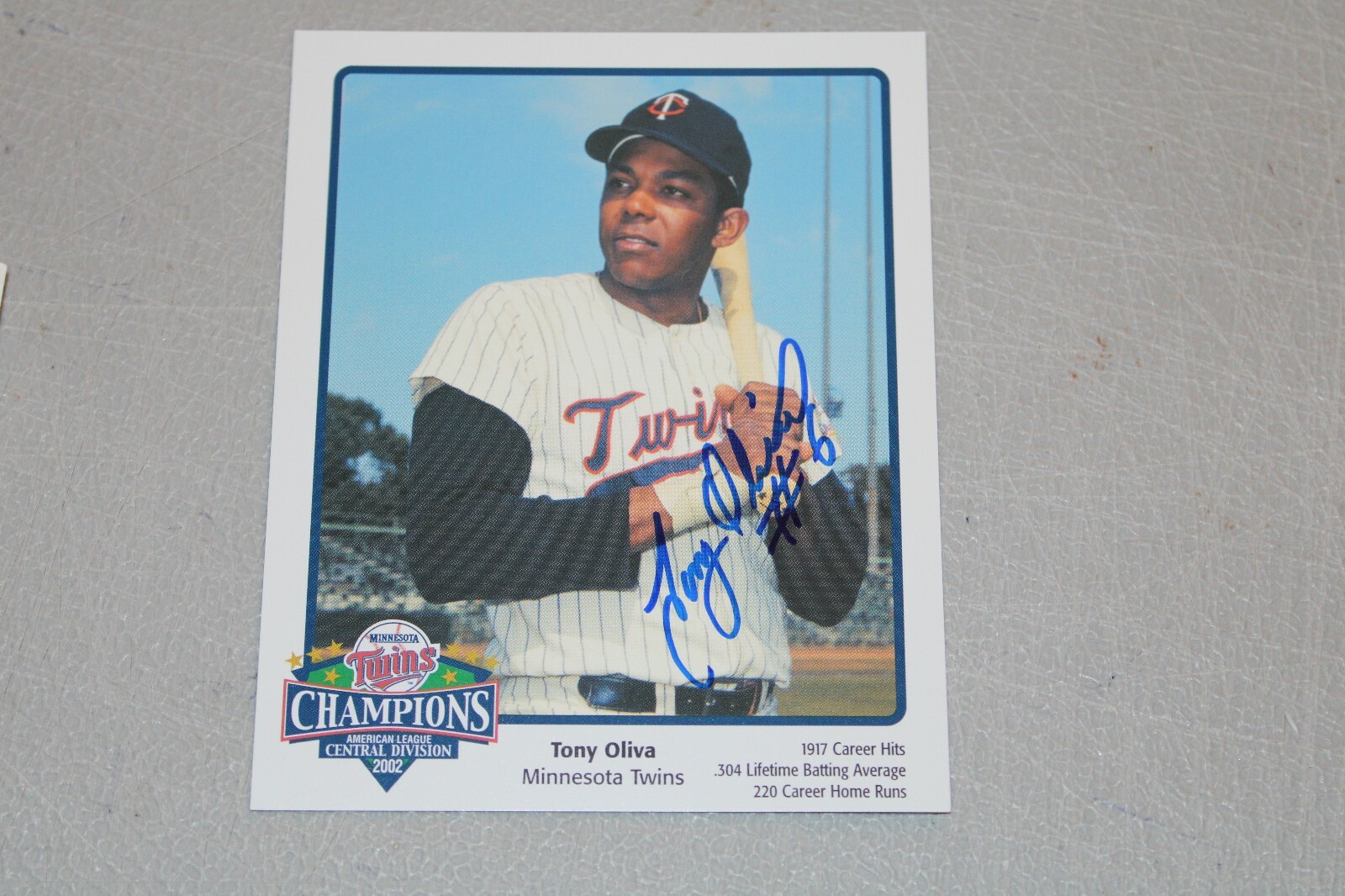 Original Tony Oliva Minnesota Twins Baseball Hall of Fame Autographed ...