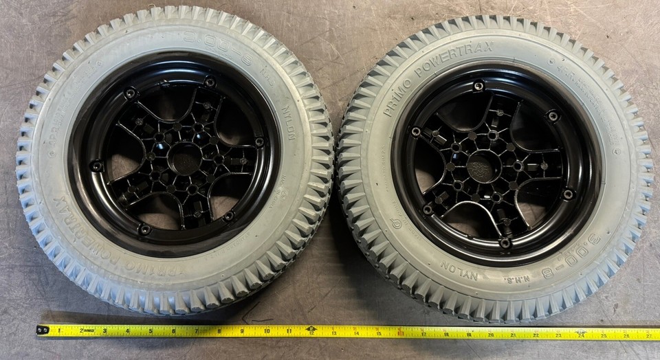 Quantum Q6 Edge 2.0 wheelchair jazzy drive tires wheels Pr1mo 3.00x8 ...