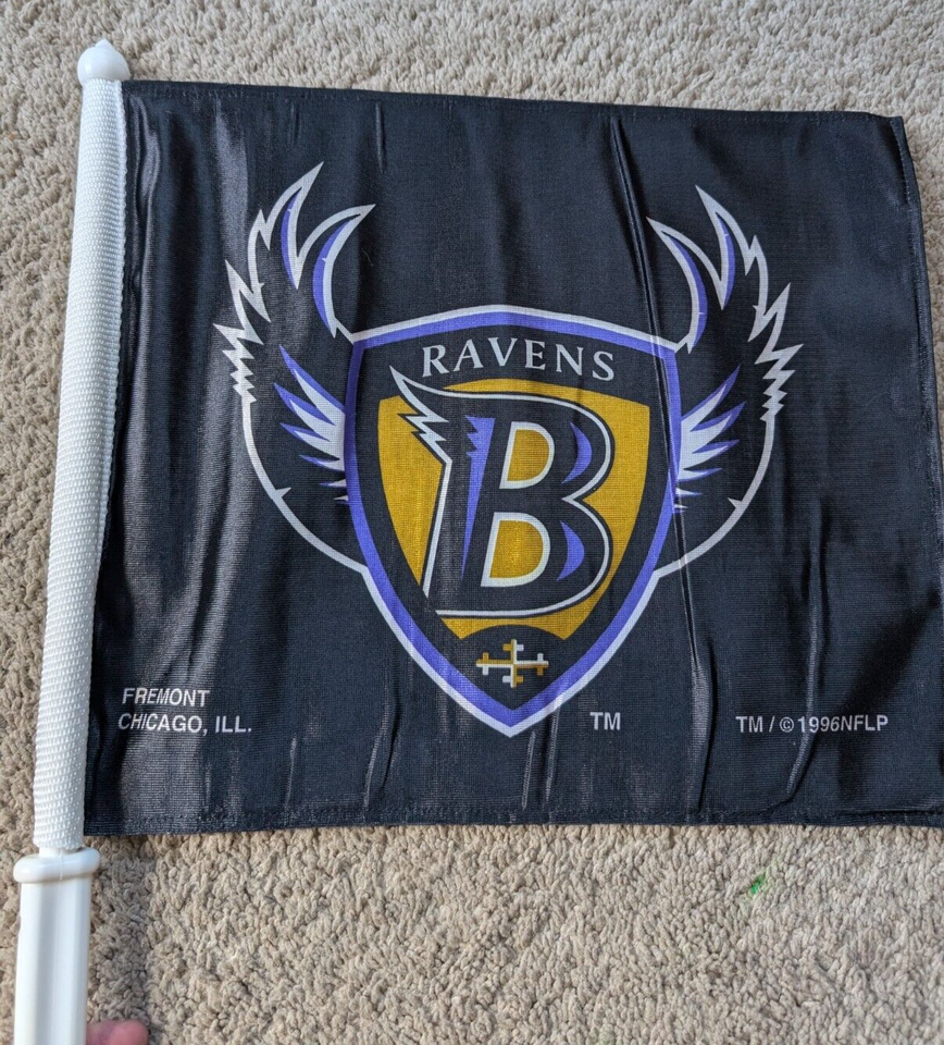 Vintage Baltimore Ravens Car Flags Original Logo 90s NFL Double Sided Set of 2 | eBay