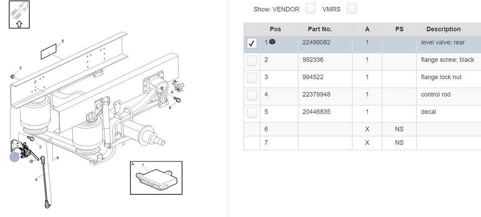 OEM Volvo Truck 85149415 Level Valve Rear Suspension 22506271, 22612887 ...