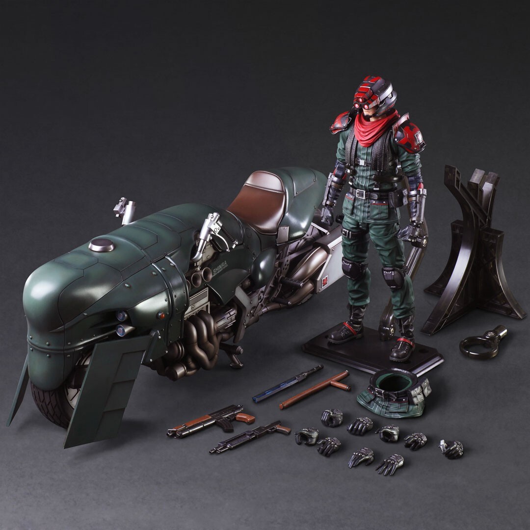 FF7R Shinra Elite Security Officer Motorcycle 10.5in Action Figure PLAY ...