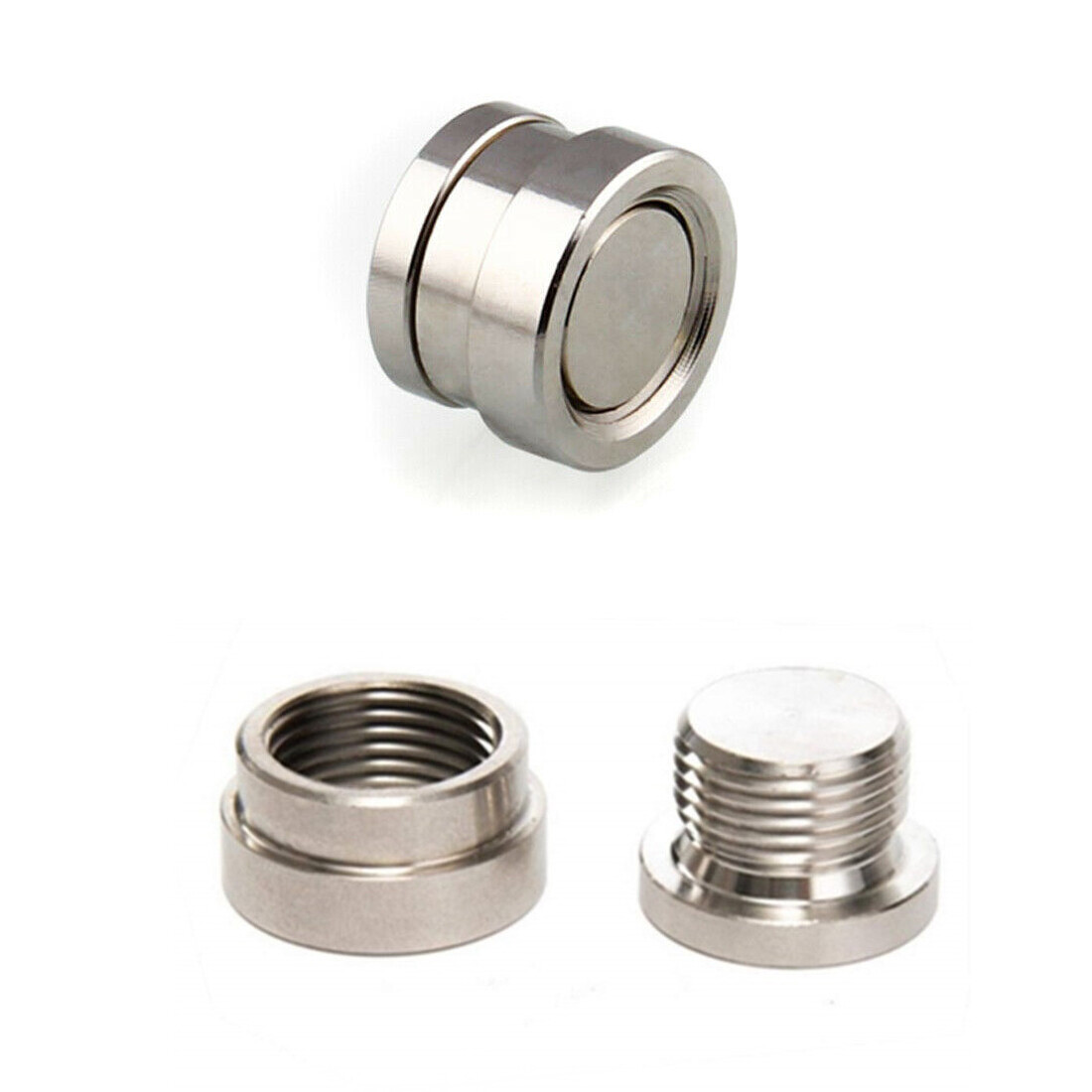 O2 Oxygen Sensor Adapter Weld On Bung & Plug Wideband Nut Cap Kit M18x1 ...