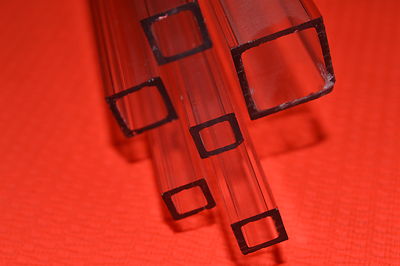 CLEAR ACRYLIC PERSPEX PLASTIC SQUARE TUBE BAR HOLLOW metric 19mm 13mm ...
