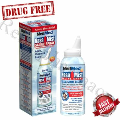 NeilMed NasaMist Isotonic 75ml Nasal Sinus All Natural Soothing Saline ...