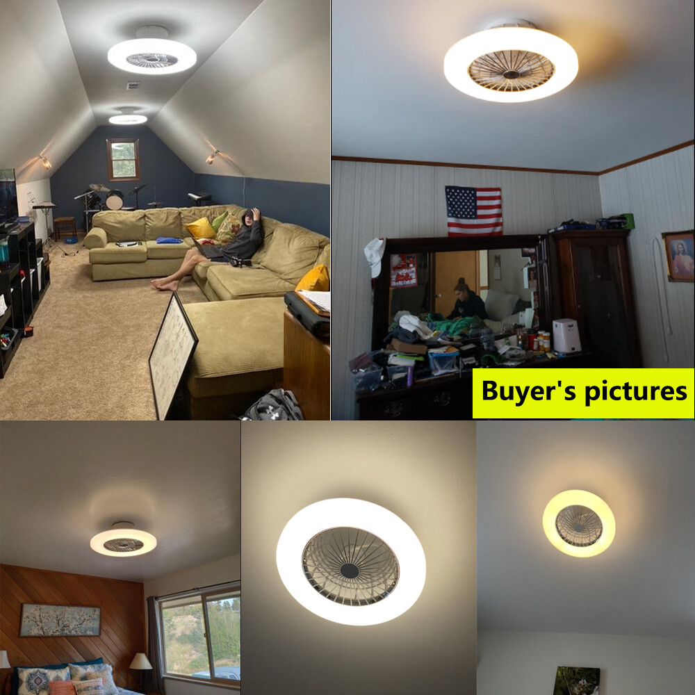 DLLT Ceiling Fan with LED Light Remote Control 23 in 40W Dimmable for ...