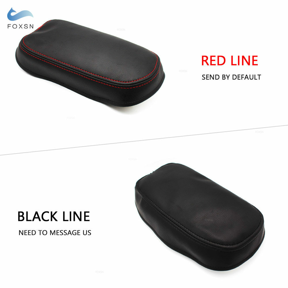Black+red Center Console Armrest Box Pad Leather Cover for VW Golf 6 ...