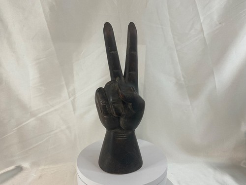 Vintage Carved Wood Hand Peace Sign Fingers Hippy 70's Groovy Wooden ...