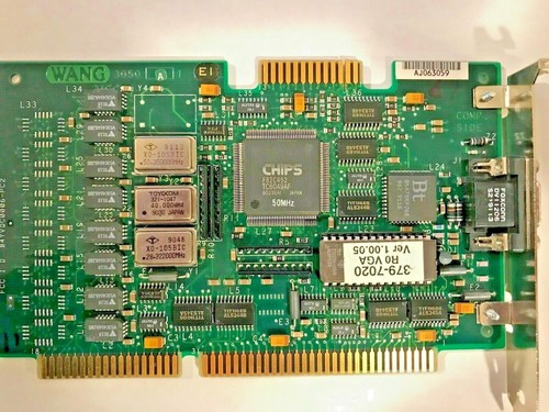 VINTAGE 8 CHIP WANG LABS CHIPS F82C452 CHIPSET 256K 16-BIT ISA VGA CARD ...